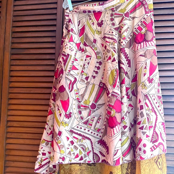 Kariza | Skirts | Kariza Vintage Silk Blend Wrap Skirt Boho Gypsy New ...